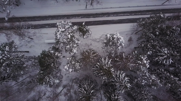 Flying Over the Winter Sea with Snow, Stock Footage | VideoHive