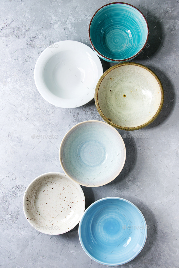 ceramic bowls collection Stock Photo by NatashaBreen | PhotoDune