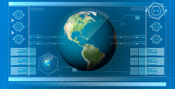 Computer Radar And Scanned Planet, Motion Graphics | VideoHive