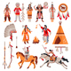 American Indians Decorative Icons Set, Vectors | GraphicRiver
