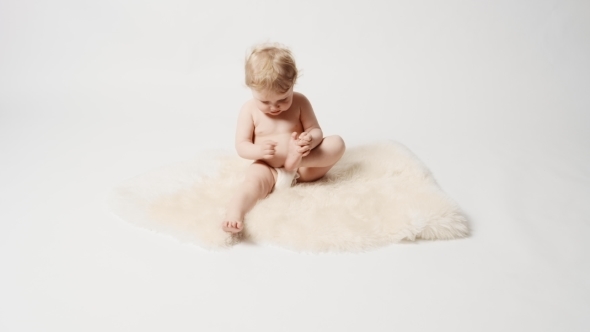 Baby Girl on Rug, Stock Footage | VideoHive