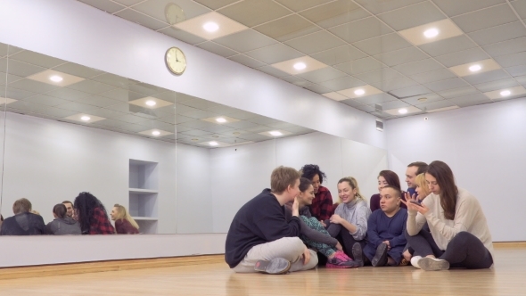 Young Group of Actors Discussing a Future Performance in the Theatre ...