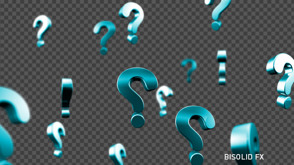Cyan Question Marks Alpha, Motion Graphics | VideoHive