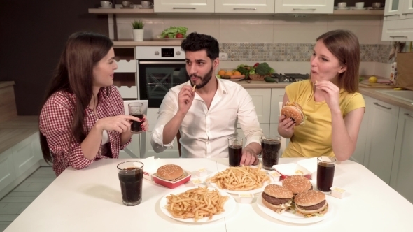 Cheerful Friends Having Dinner, Stock Footage | VideoHive