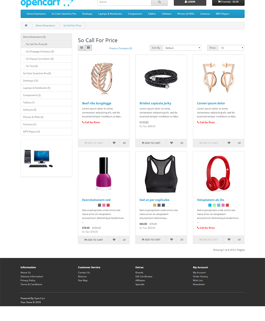 Call For Price - Responsive Enabled/Disabled Add to Cart button OpenCart 4 & 3.x Module by skyoftech