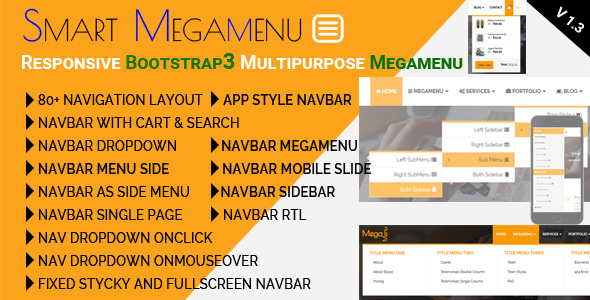 Smart Megamenu - Responsive Bootstrap3 Multipurpose Megamenu by mgscoder