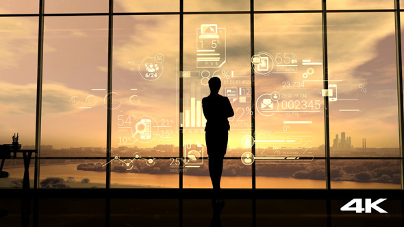 Business Woman And Corporate Infographics, Motion Graphics | VideoHive