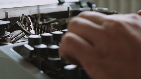 Writer Typing with Retro Writing Machine, Stock Footage | VideoHive