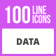 100 Data Line Icons, Icons | GraphicRiver