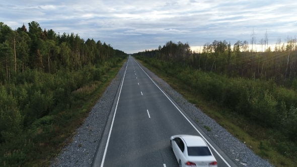 The Car Rides Along the Road, Stock Footage | VideoHive