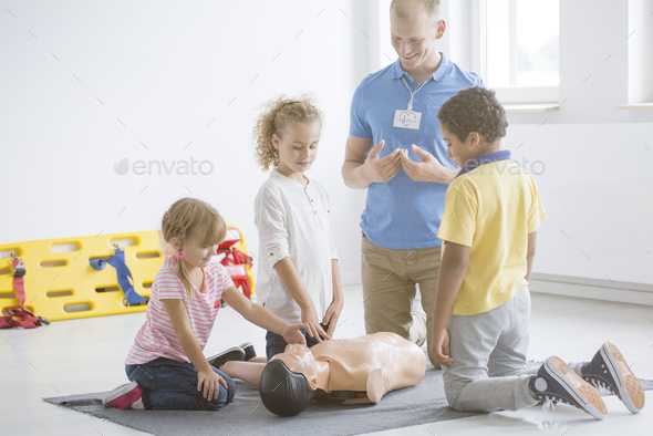 Kids practicing first aid steps Stock Photo by bialasiewicz | PhotoDune