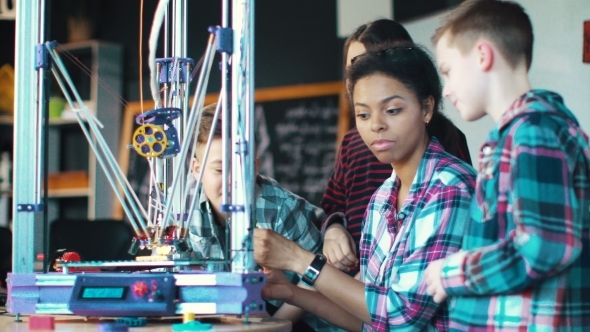 Schoolchildren Exploring Technology in Lab, Stock Footage | VideoHive
