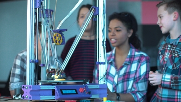 Schoolchildren Exploring Technology in Lab, Stock Footage | VideoHive