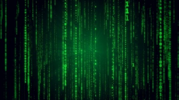 Falling Binary Code in the Matrix Style in the Technological Space ...