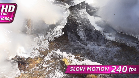 Mountain Stream Under the Ice, Stock Footage | VideoHive