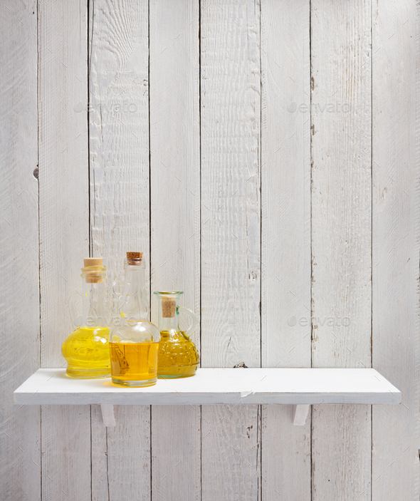 bottle of oil at shelf Stock Photo by seregam | PhotoDune