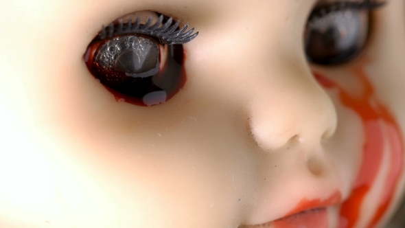 The Doll Rolled Tears of Blood From His Eyes As If She Was Crying ...