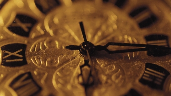 Counting Time on Vintage Watch Mechanism, Warm Vintage Clock, Stock Footage