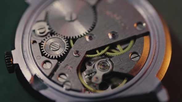 Back Side of Opened Analog Watch Working View, Stock Footage | VideoHive