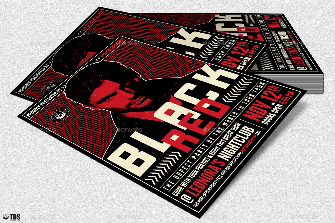 Black and Red Flyer Template V3, Print Templates | GraphicRiver
