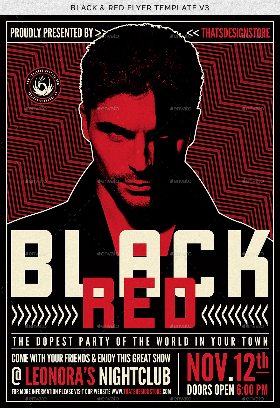 Black and Red Flyer Template V3, Print Templates | GraphicRiver