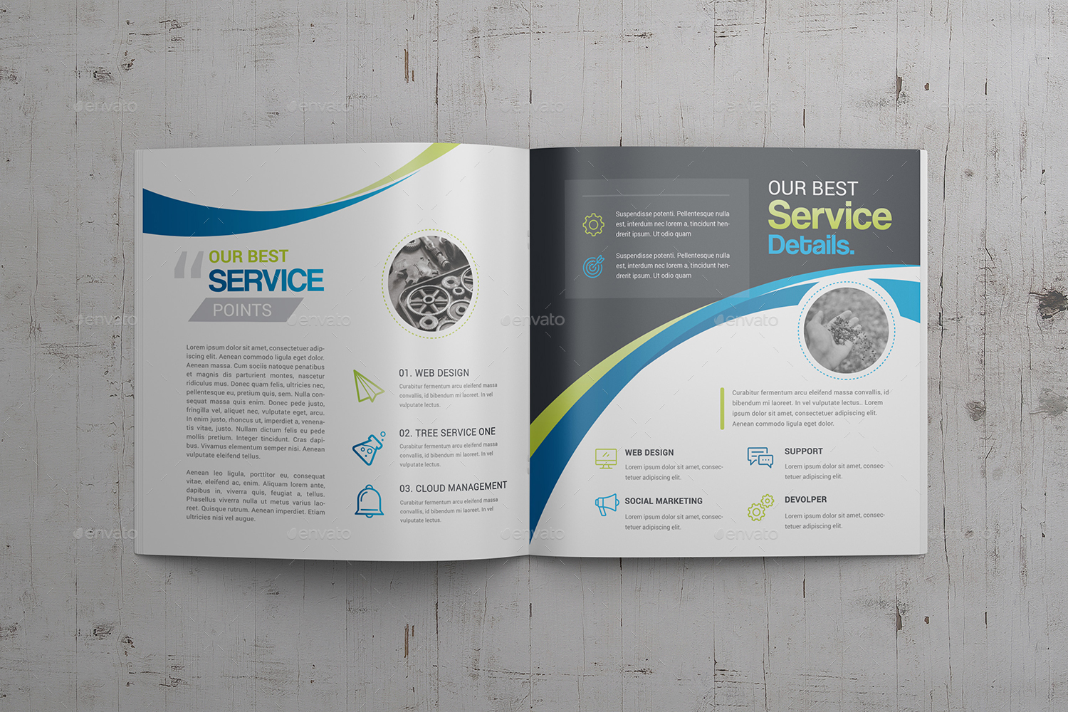 Square Bi-Fold Template by generousart | GraphicRiver