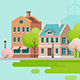 Spring In Small Town., Vectors | GraphicRiver