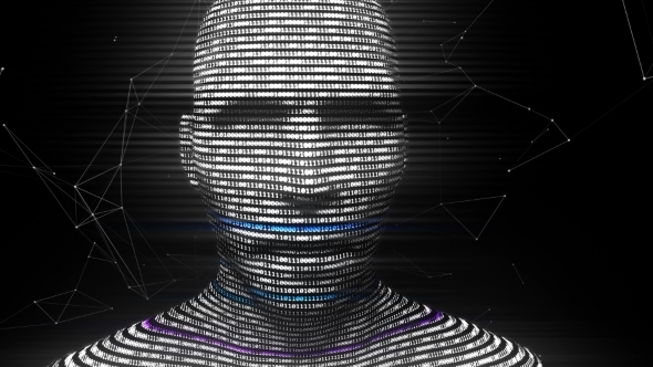 A Digital Virtual Man Generated From Binary Code, Motion Graphics ...