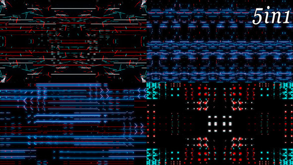 Digital Glitch - VJ Loop Pack (5in1), Motion Graphics | VideoHive