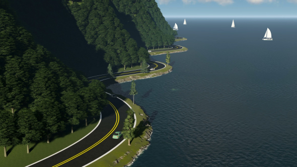 Beautiful Coastal Road, Motion Graphics | VideoHive