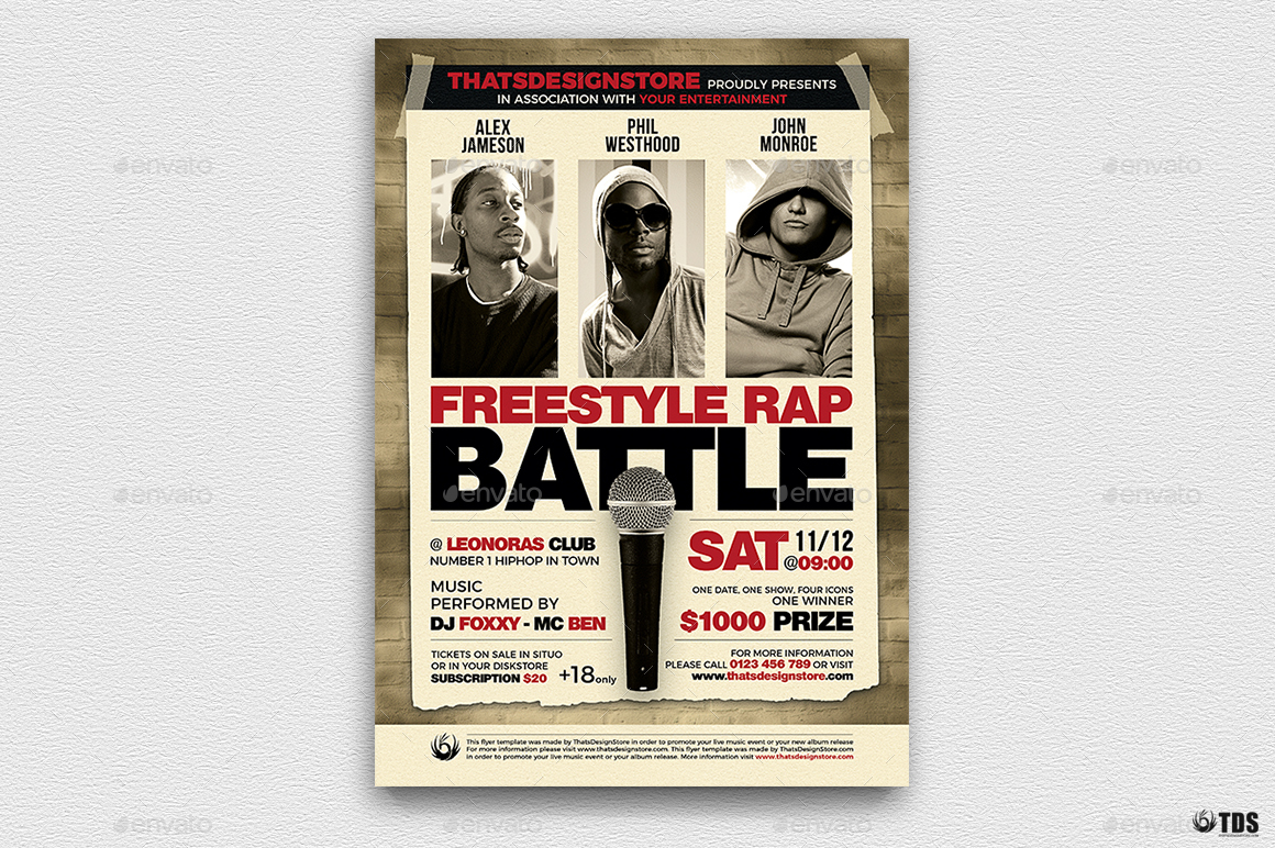 Freestyle Rap Battle Flyer Template V5, Print Templates | GraphicRiver
