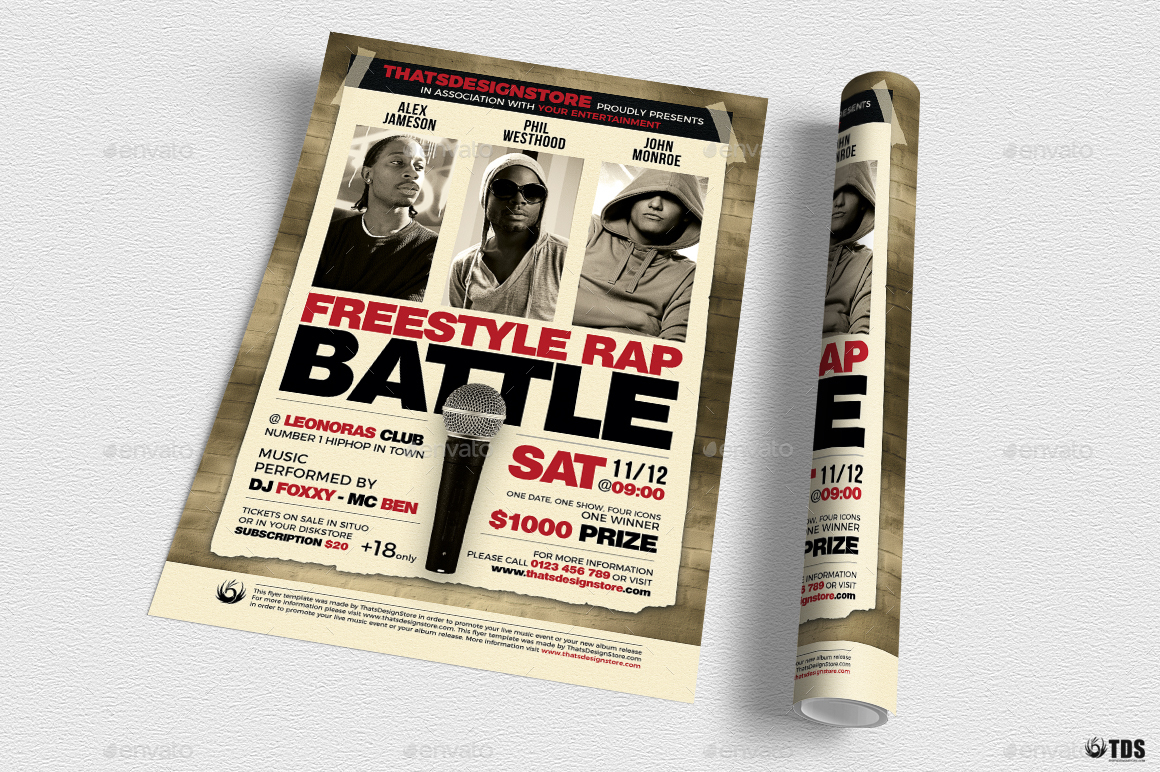 Freestyle Rap Battle Flyer Template V5, Print Templates | GraphicRiver