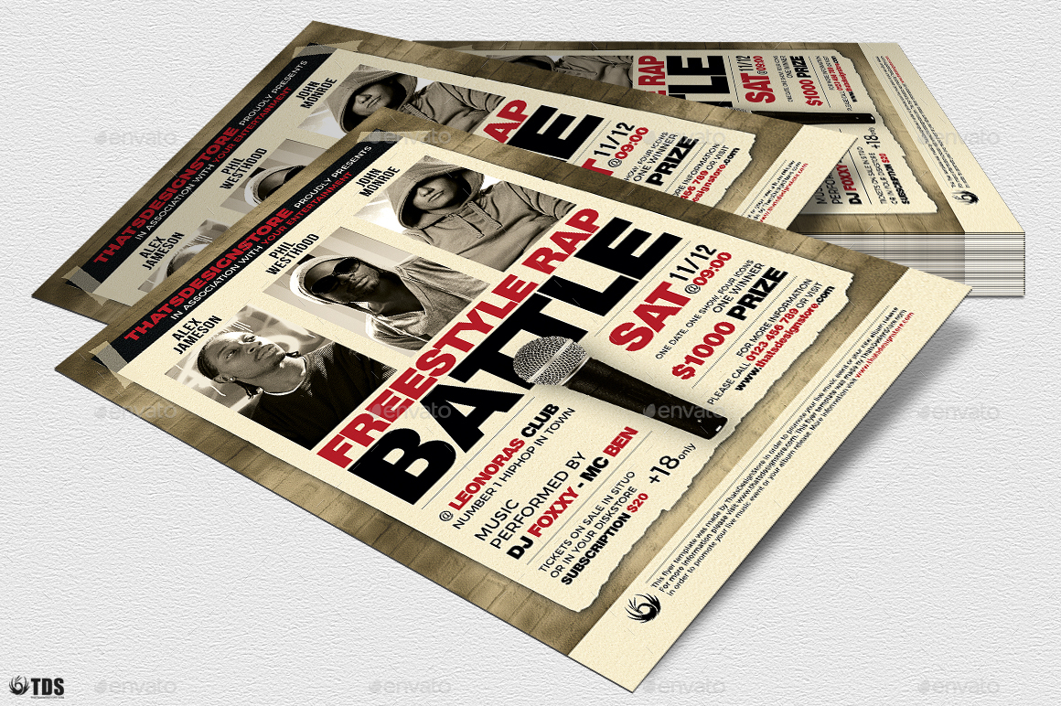 Freestyle Rap Battle Flyer Template V5, Print Templates | GraphicRiver