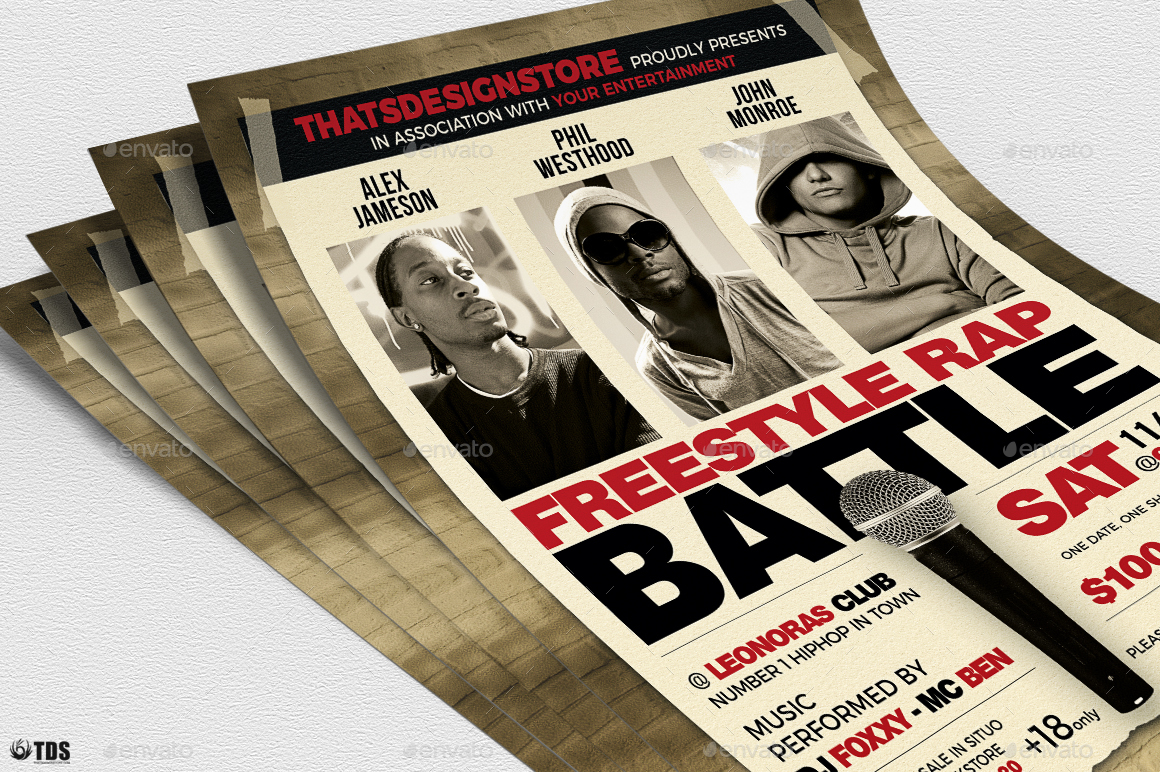 Freestyle Rap Battle Flyer Template V5, Print Templates | GraphicRiver