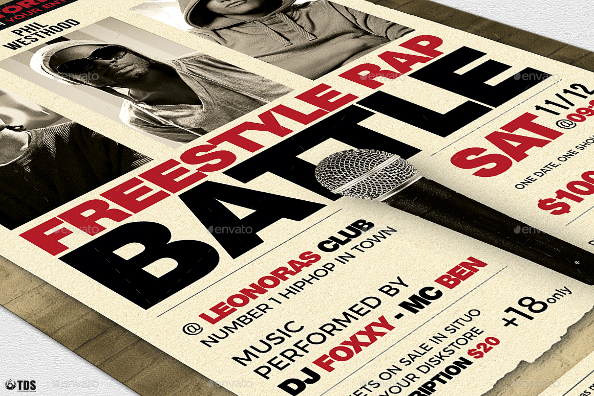 Freestyle Rap Battle Flyer Template V5, Print Templates | GraphicRiver