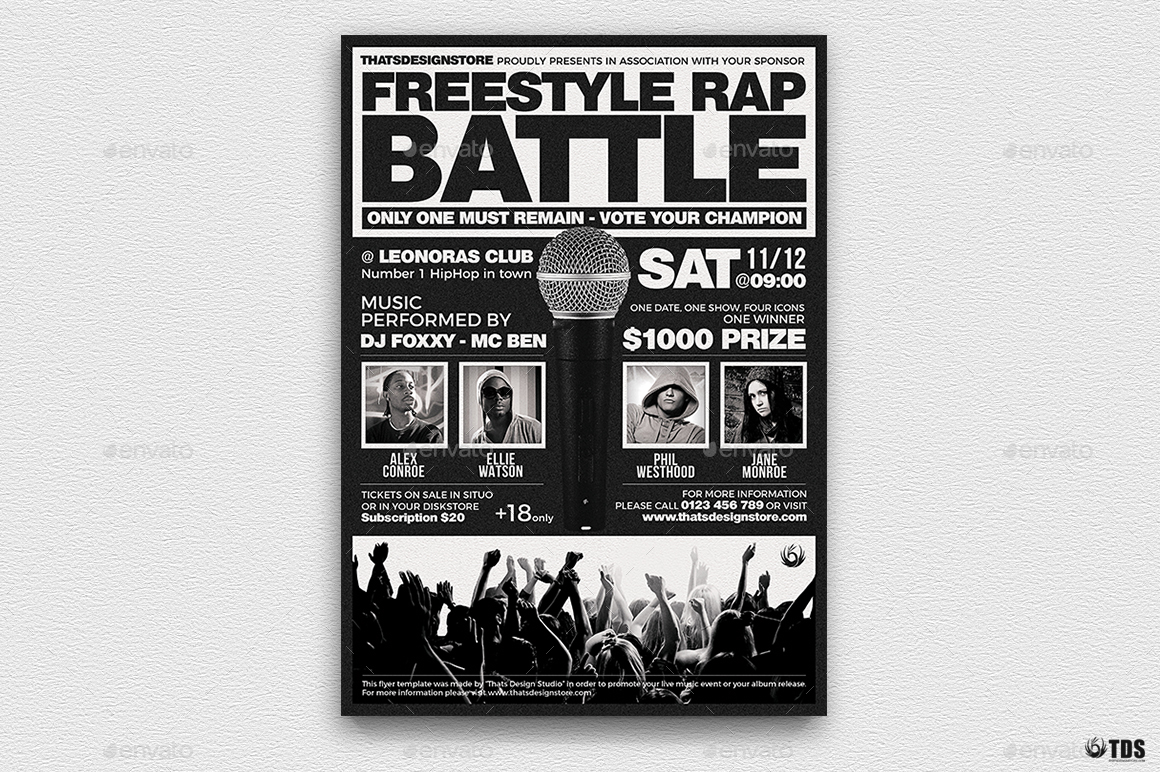 Freestyle Rap Battle Flyer Template V4, Print Templates | GraphicRiver