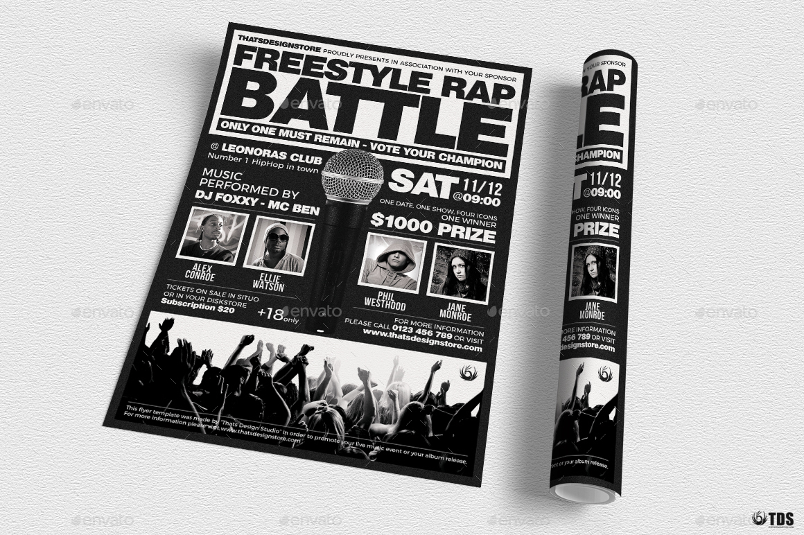 Freestyle Rap Battle Flyer Template V4, Print Templates | GraphicRiver