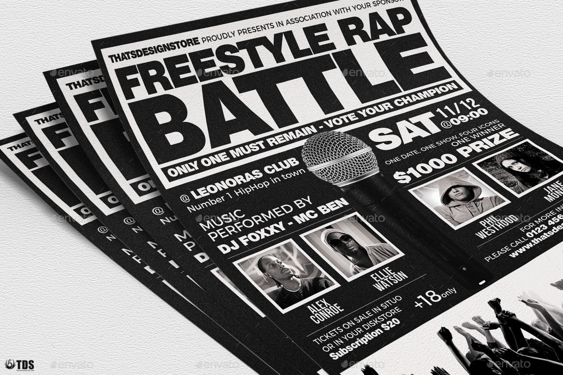 Freestyle Rap Battle Flyer Template V4, Print Templates | GraphicRiver