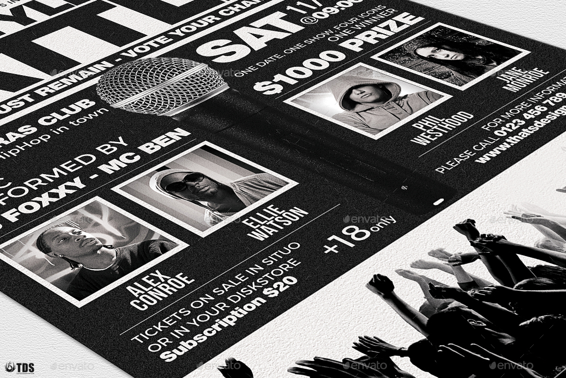 Freestyle Rap Battle Flyer Template V4, Print Templates | GraphicRiver