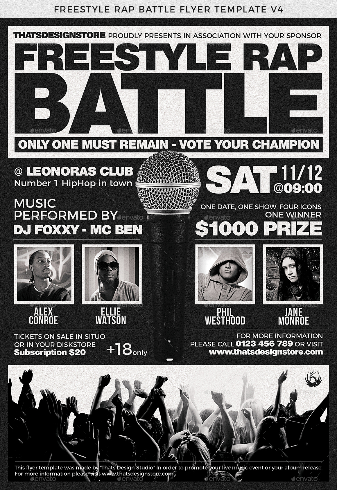 Freestyle Rap Battle Flyer Template V4, Print Templates | GraphicRiver