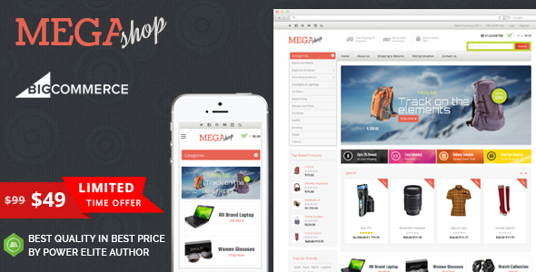 Mega Shop - Multipurpose Stencil BigCommerce Theme by TemplateMela