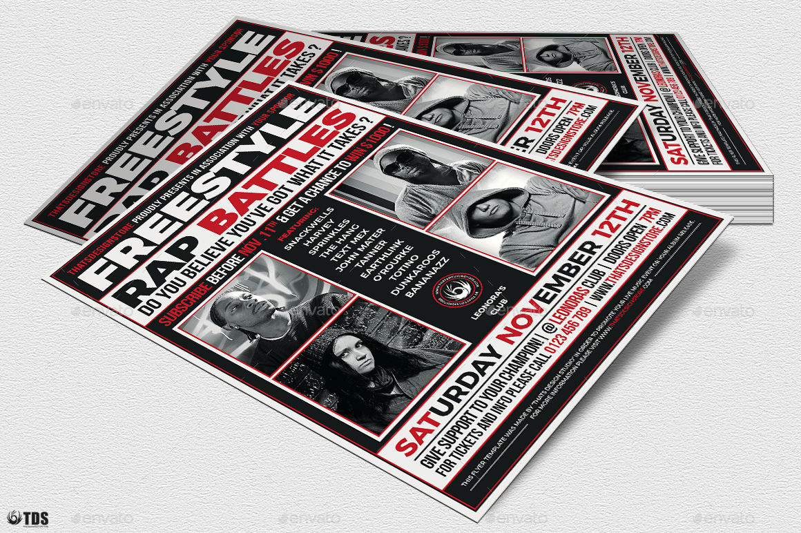 Freestyle Rap Battle Flyer Template V6, Print Templates | GraphicRiver