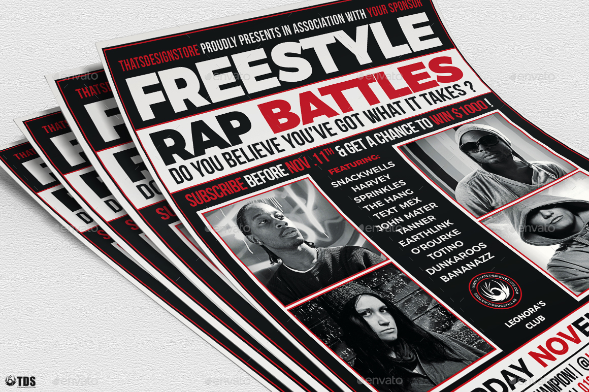 Freestyle Rap Battle Flyer Template V6, Print Templates | GraphicRiver
