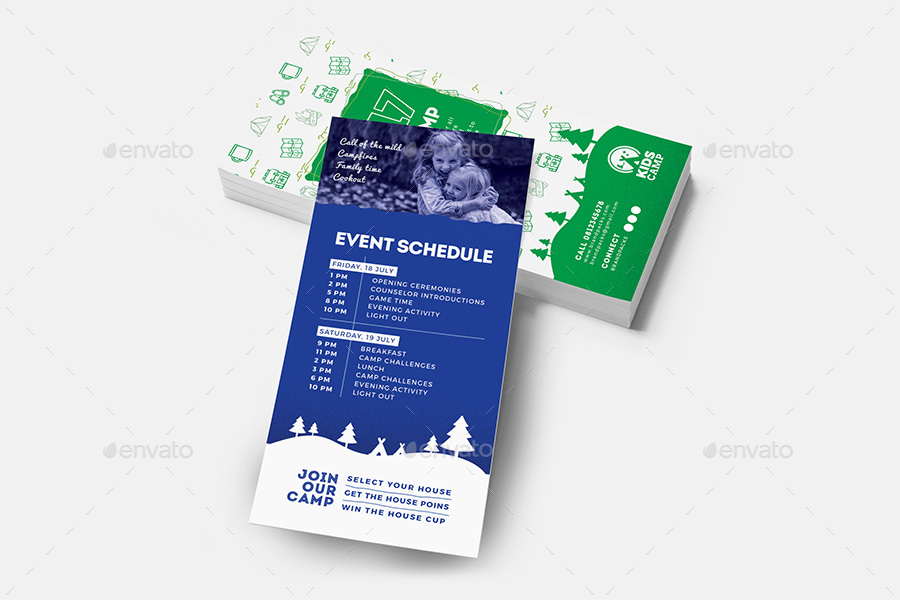 DL Kids Camp Rack Card Template, Print Templates | GraphicRiver