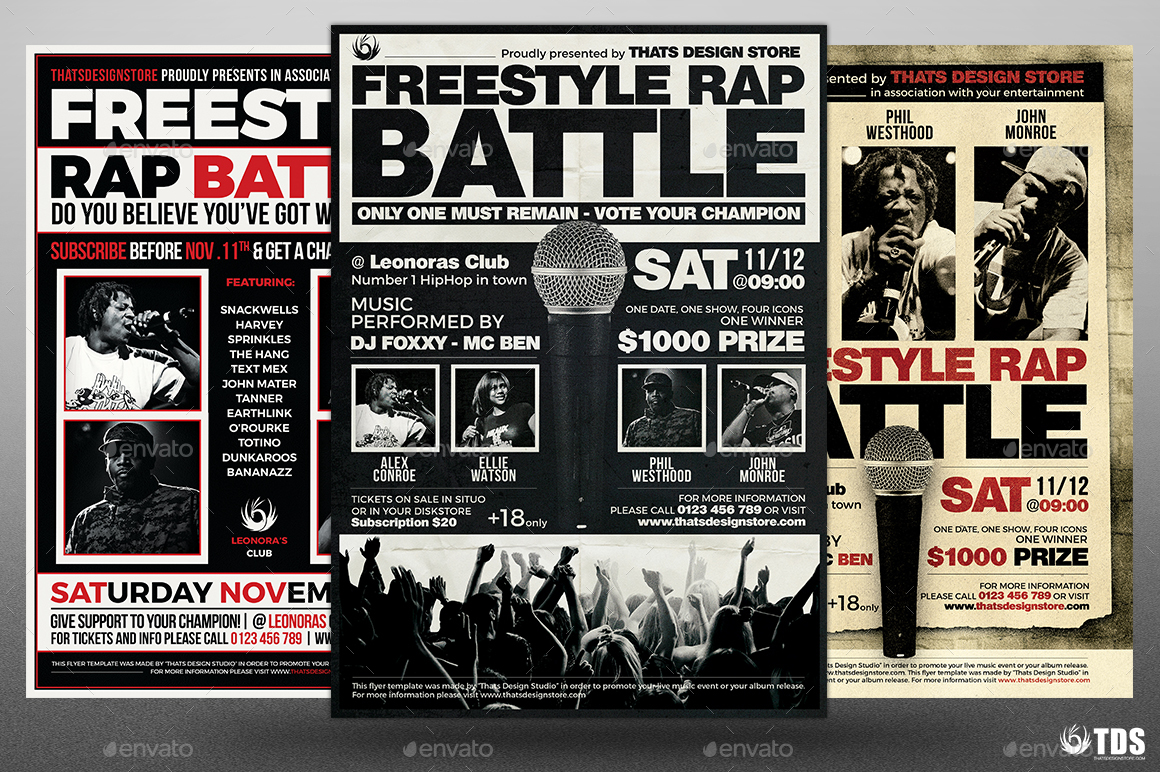 Freestyle Rap Battle Flyer Bundle V2, Print Templates | GraphicRiver