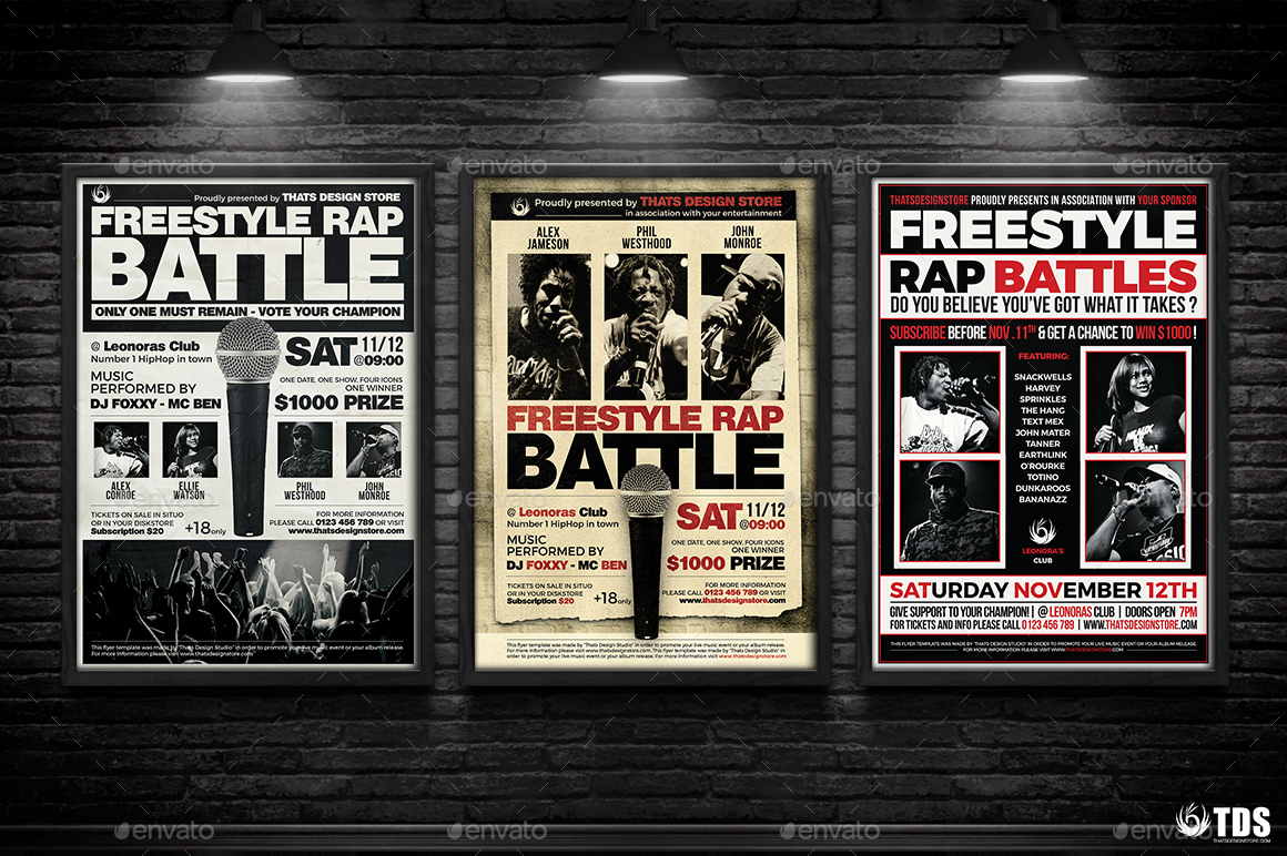 Freestyle Rap Battle Flyer Bundle V2, Print Templates | GraphicRiver