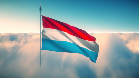 Luxembourg Flag on the Clouds, Motion Graphics | VideoHive