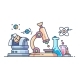 Science and Research Line Flat, Vectors | GraphicRiver