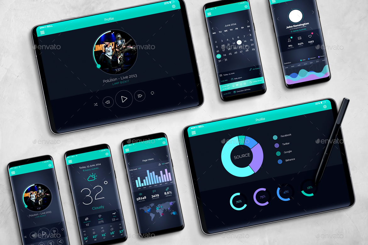 S9 Mobile & Tablet Mockup, Graphics | GraphicRiver