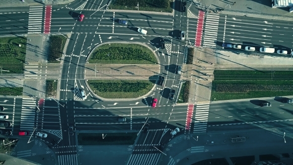 Road Traffic on Major Streets Intersection, Stock Footage | VideoHive